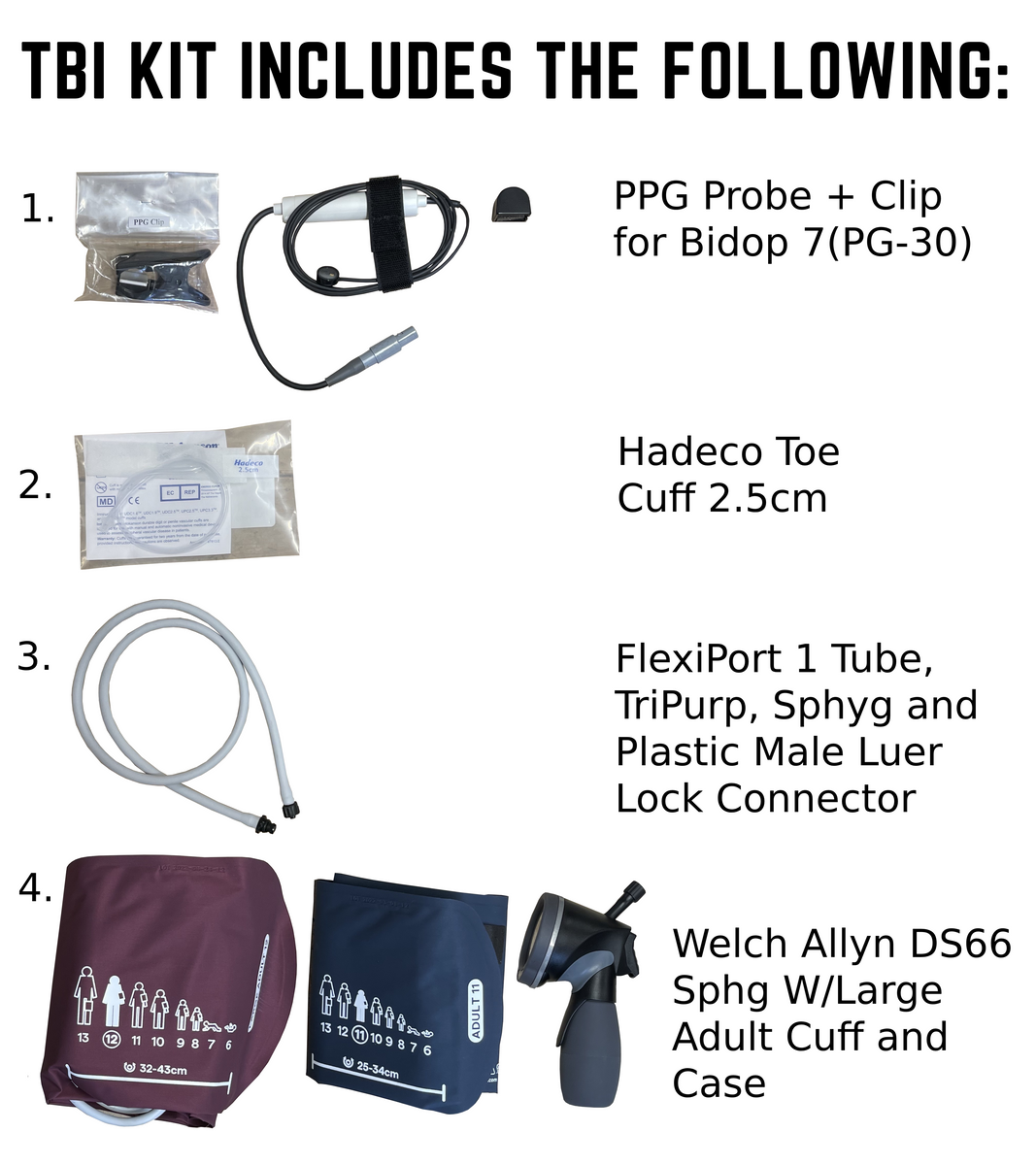 TBI KIT FOR DOPPLER INCLUDES TOE CUFF AND PPG PROBE – Whiteley AllCare