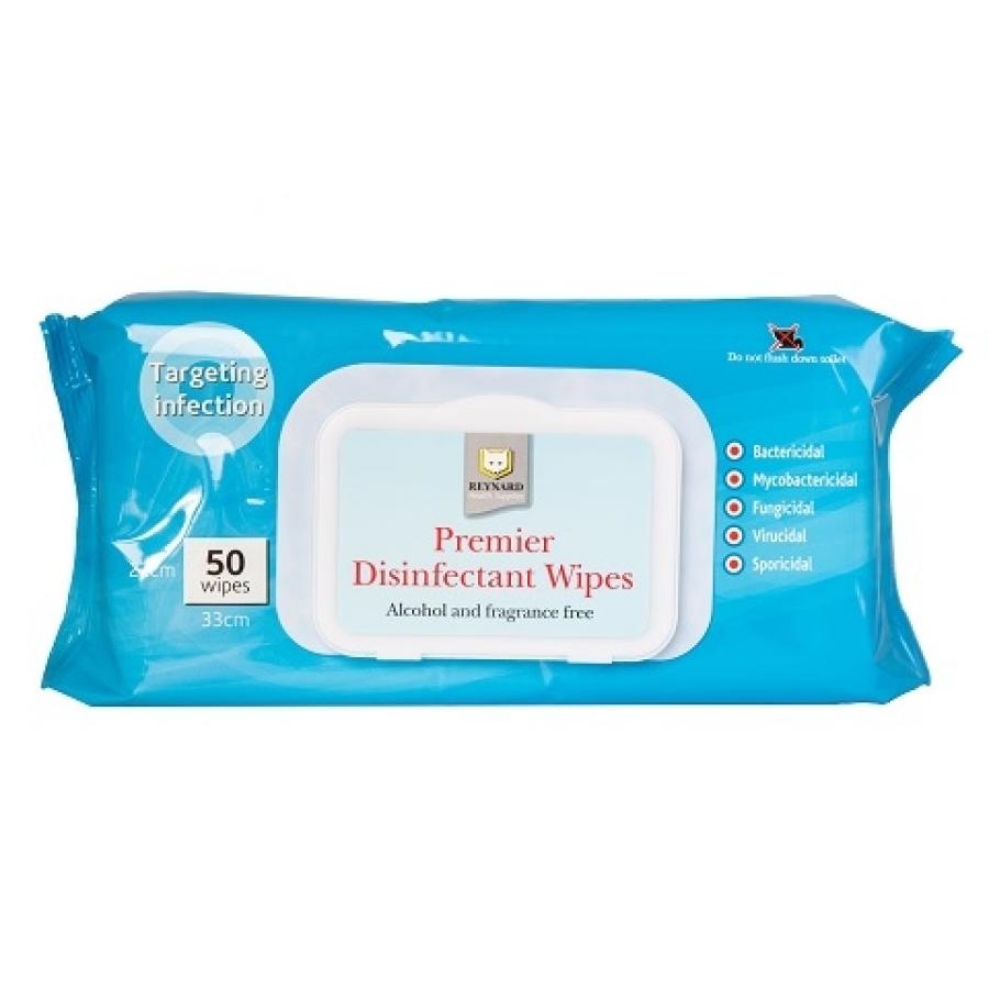 PREMIER DISINFECTANT & DETERGENT WIPES FOR MOST HARD SURFACES 33X22CM ...